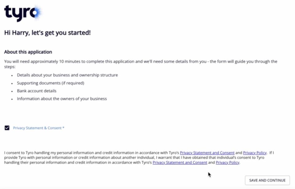 How do I complete the sign-up form? | Tyro